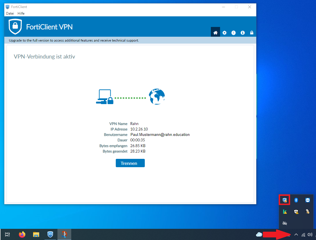 FortiClient VPN nutzen – IT Wiki der Rahn Education